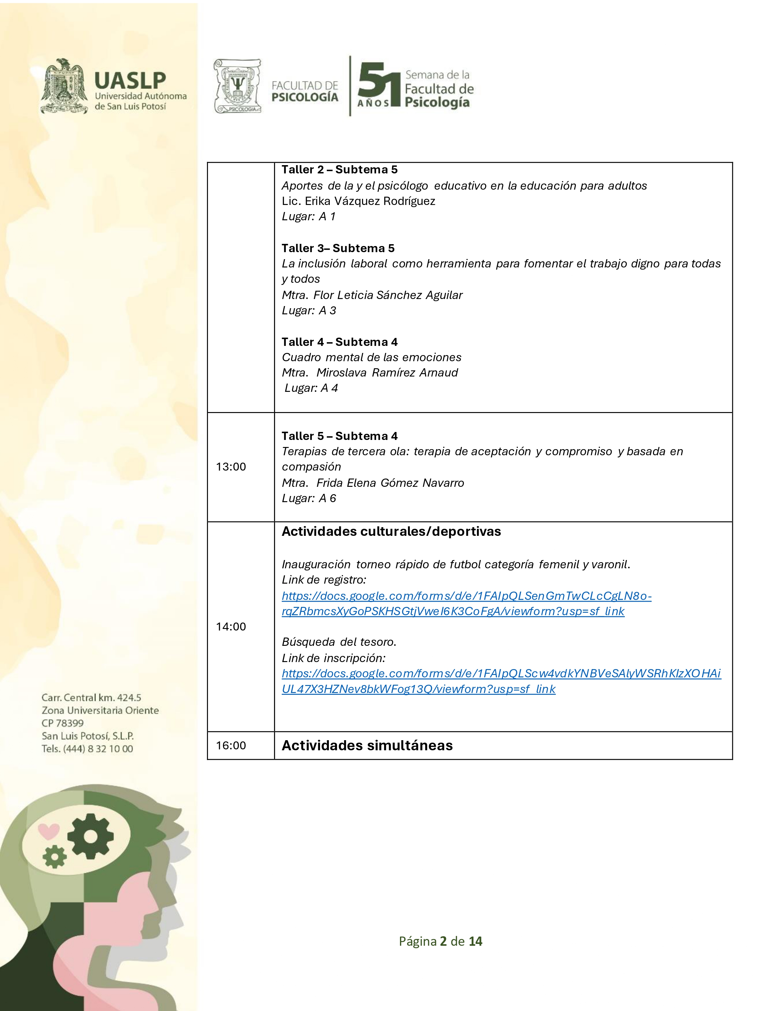 Programa de Actividades